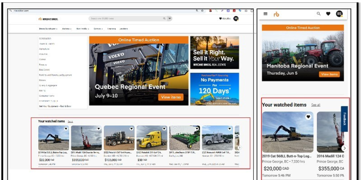 New Features: Watchlist Carousel & Timed Auctions