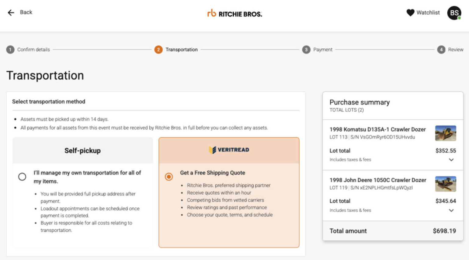 Easier Transportation Quotes on rbauction.com